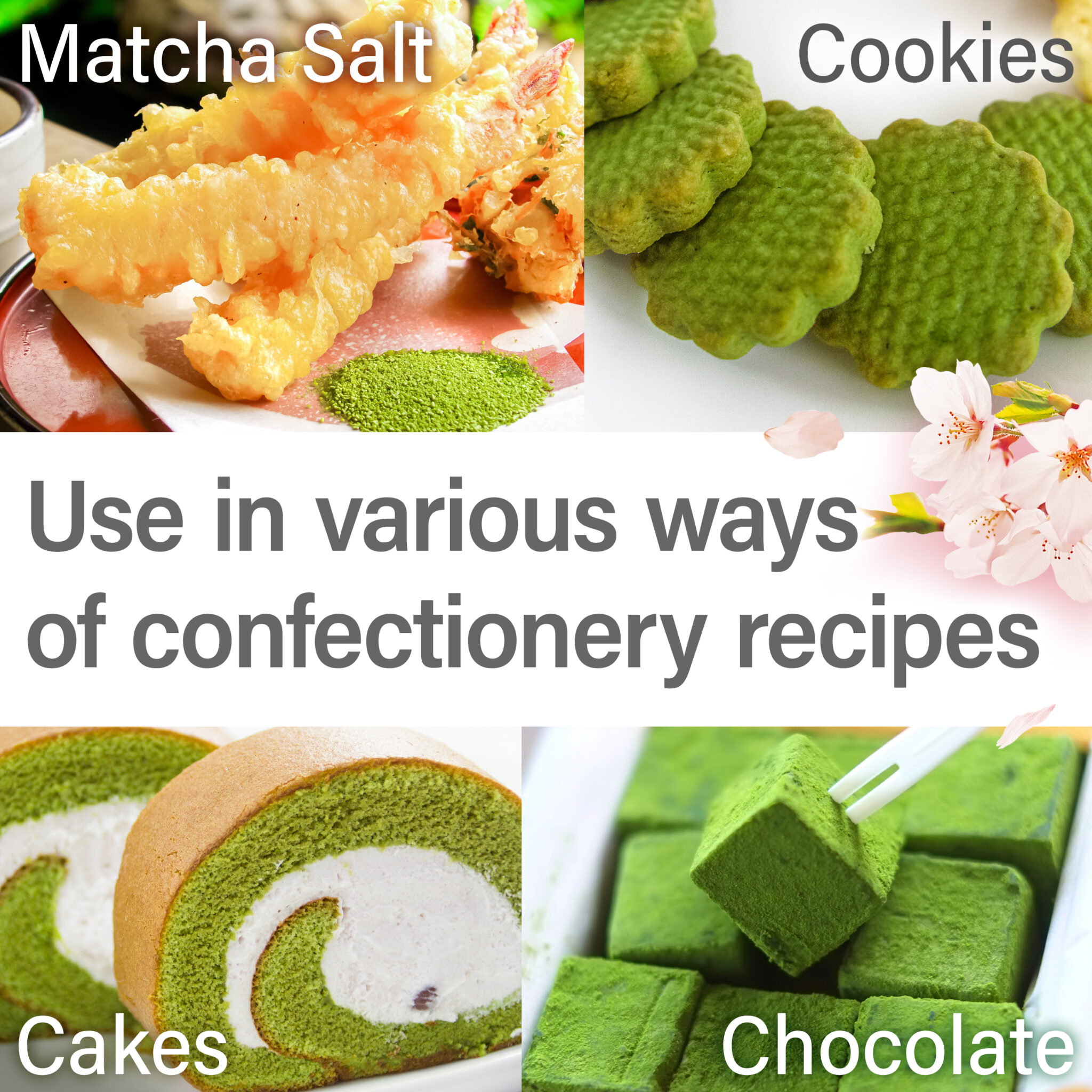 Japanese Matcha with SAKURA Cherry Blossom Leaf powder - Yamasan Co., Ltd.